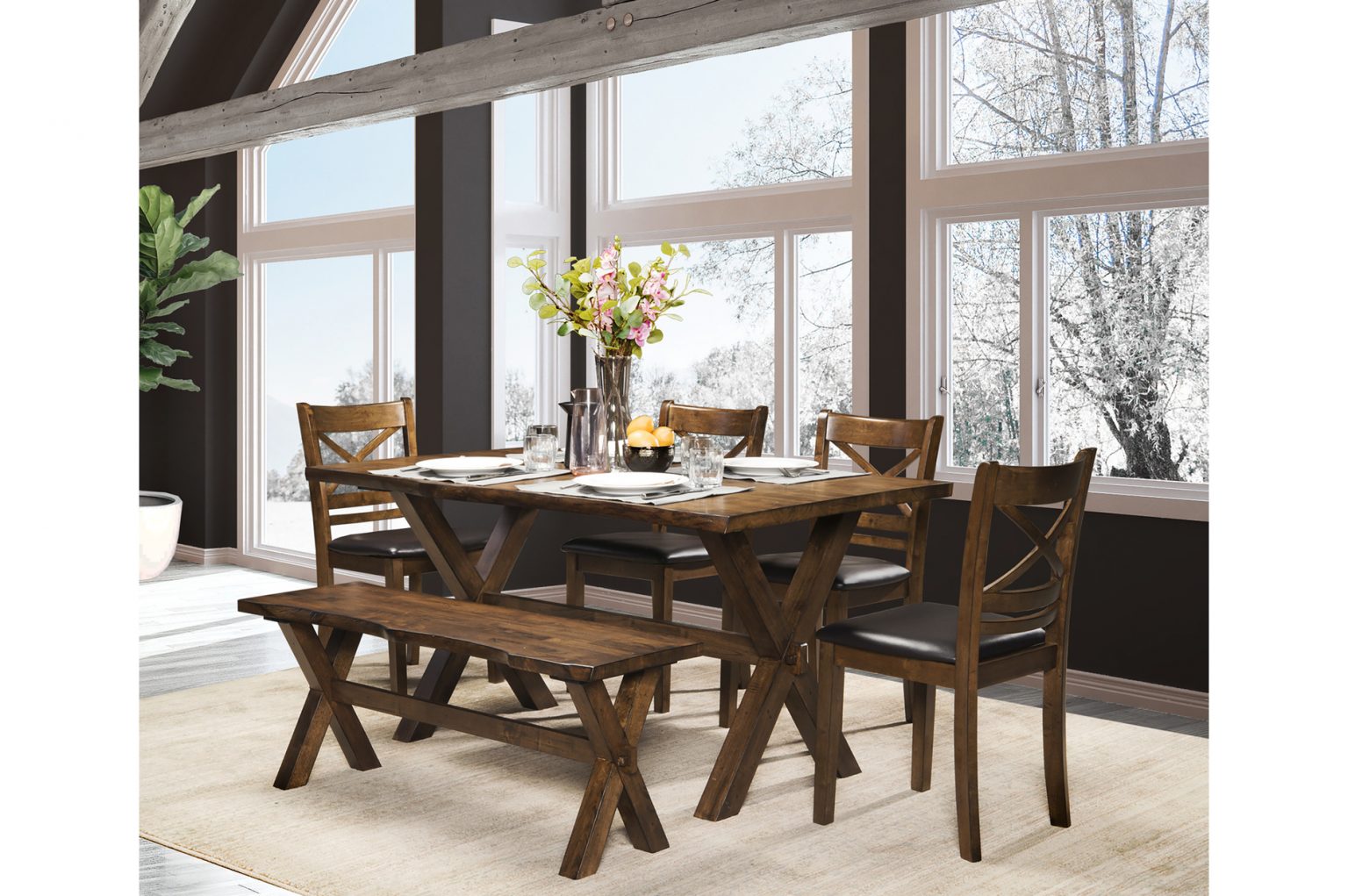 Abbot/Lyna - 5 Pc Dining Set Package - Splendid Furnishings